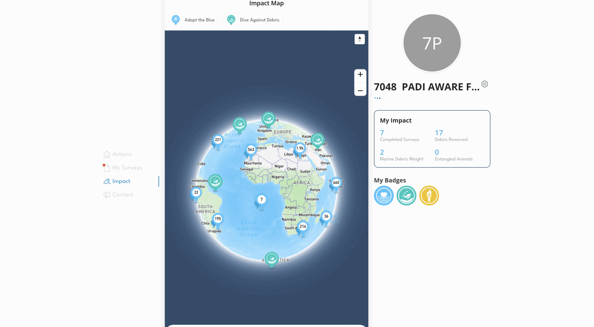 PADI AWARE「海洋保護・保全アクションポータル」の使い方