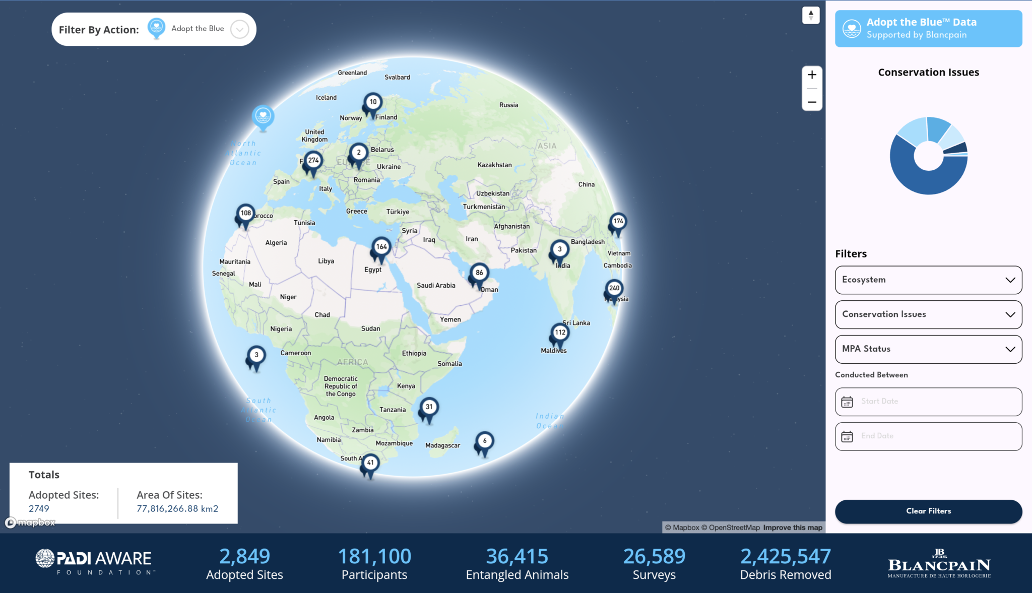 PADI AWARE「海洋保護・保全アクションポータル」の使い方